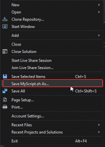 Saving files with different encoding in Visual Studio 2019 - // ITNiels | Tech-Blog